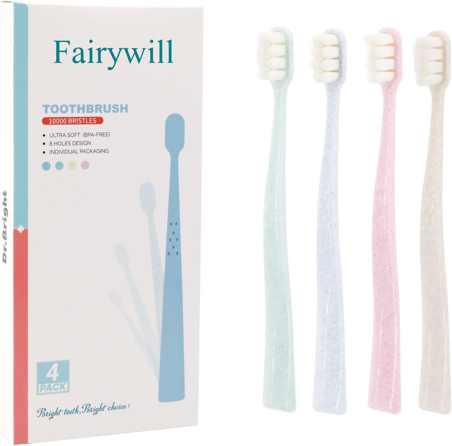 Fairywill Toothbrush for Sensitive Teeth and Gums, Soft Toothbrushes f