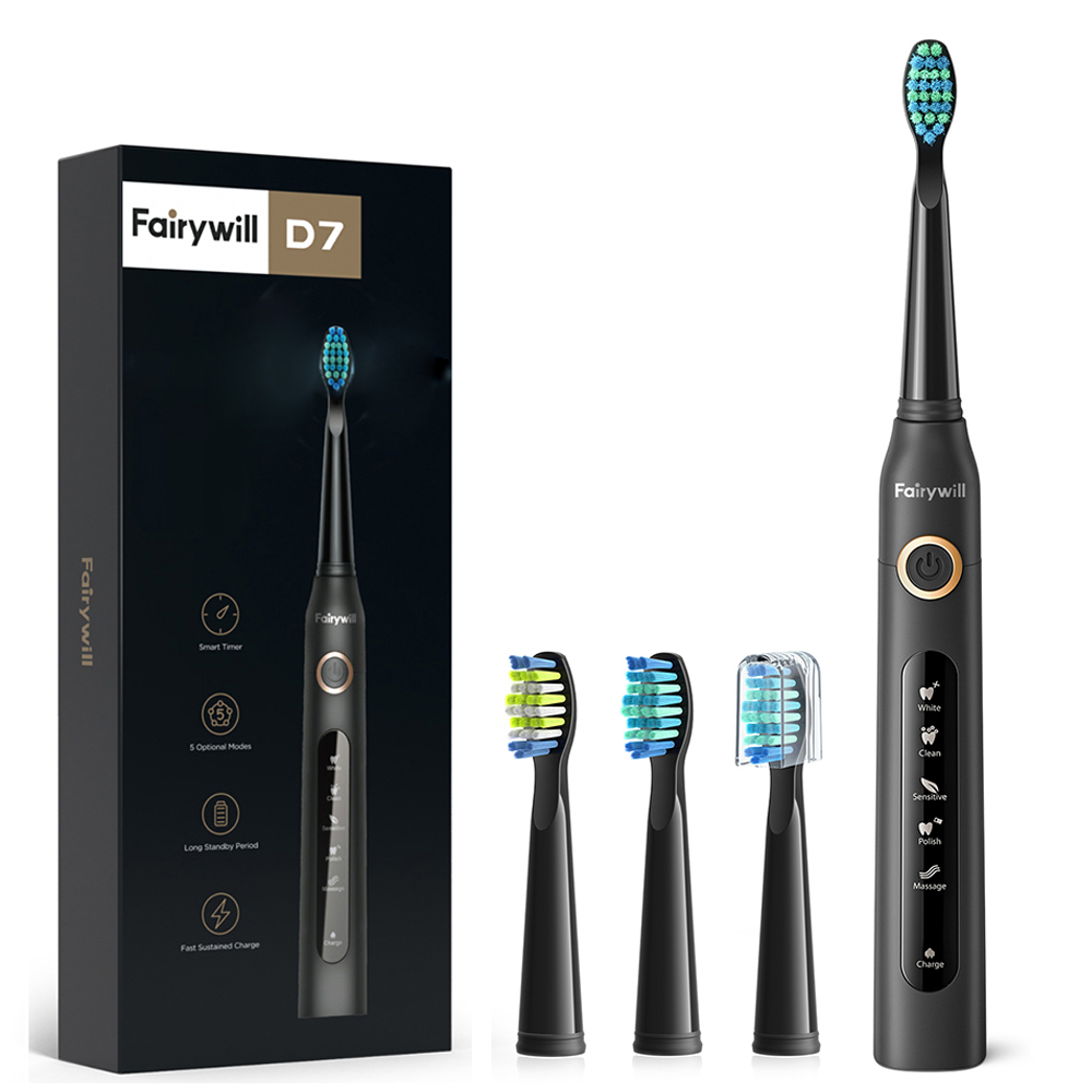 Fairywill Sonic Electric Toothbrush,Power Toothbrushes with 4 Recharge